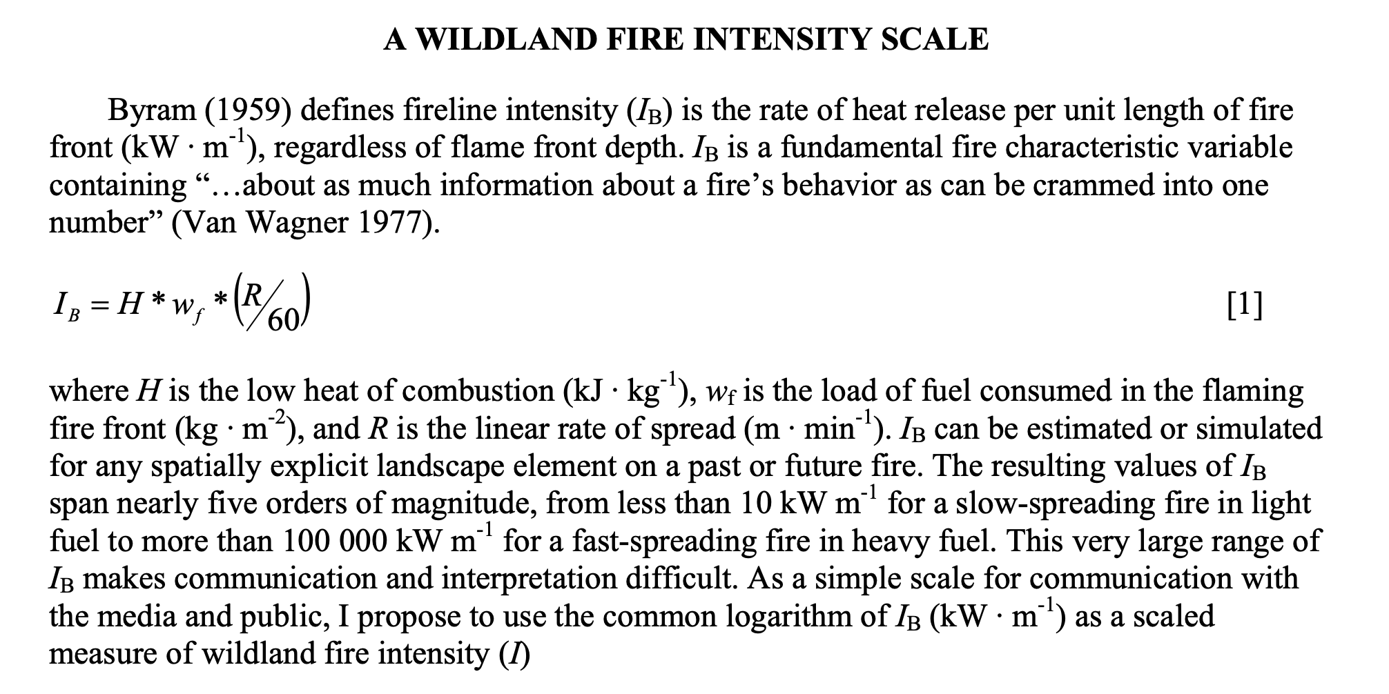 Wildfire intensity scale – ultracrepidarian